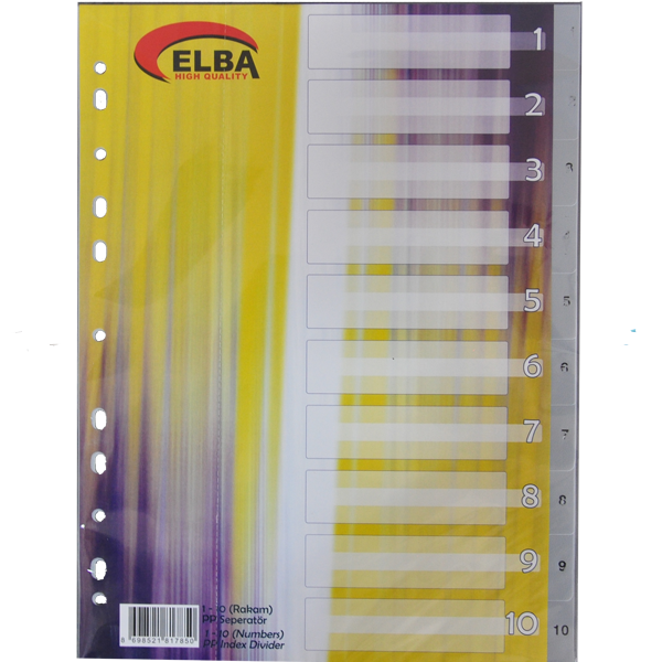 Bafix Seperatör 1-10 Rakamlı Plastik A4 - Erafix Ofis